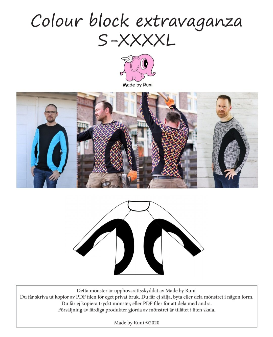 Colour Black extravaganza male - Voksne - Bolette's stofbutik